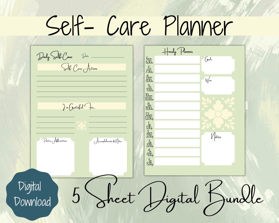 Self-care Planner for Mental Health and Wellness, Self-care Activities ...
