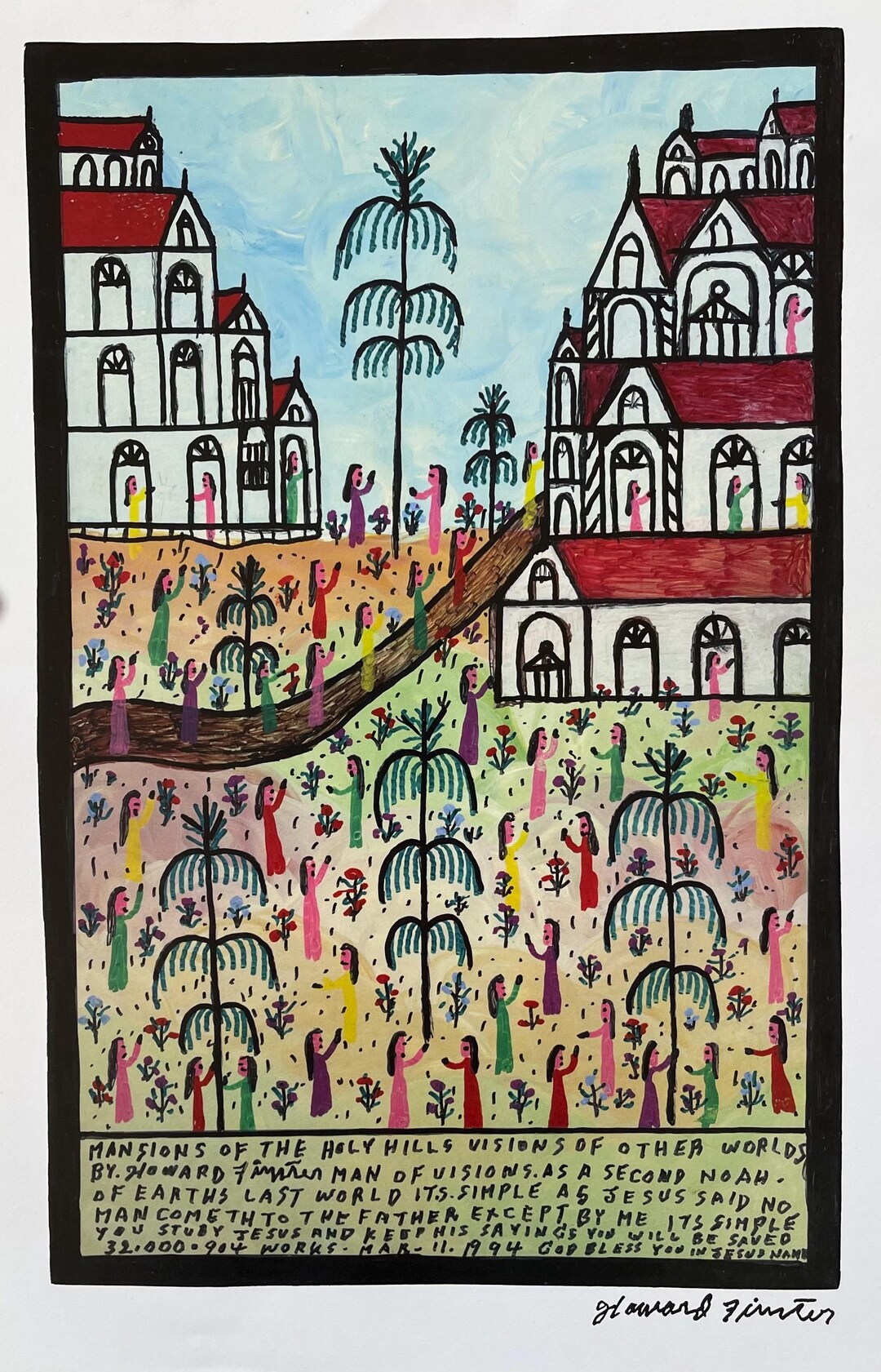Howard Finster’s “mansions of Holy Hills ” Print - Etsy