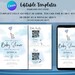 Editable Blue Elephant Baby Shower Invitation With QR Codes, Cloud Baby ...