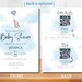 Editable Blue Elephant Baby Shower Invitation With QR Codes, Cloud Baby ...