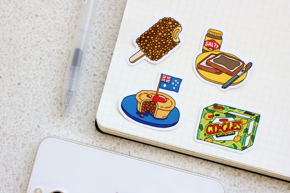 decal AUSSIE TREATS Sticker Pack or Individual / Glossy Vinyl Die-Cut ...