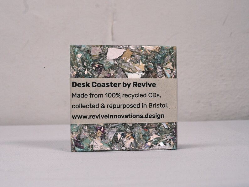 Colorful Desk Coasters | 100% Recycled CD Material | Perfect for Home ...