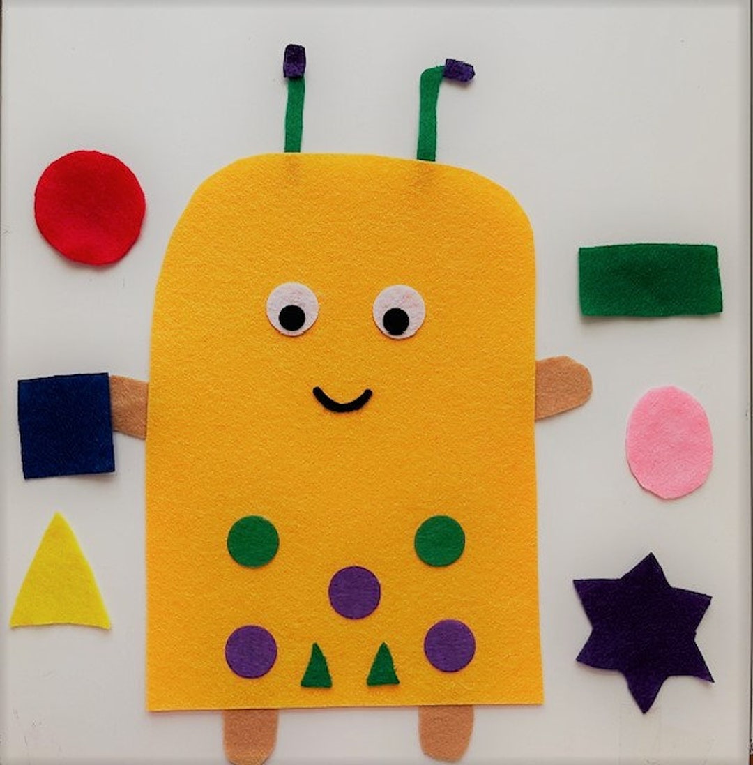 Shape Monster Felt Set and Song - Etsy