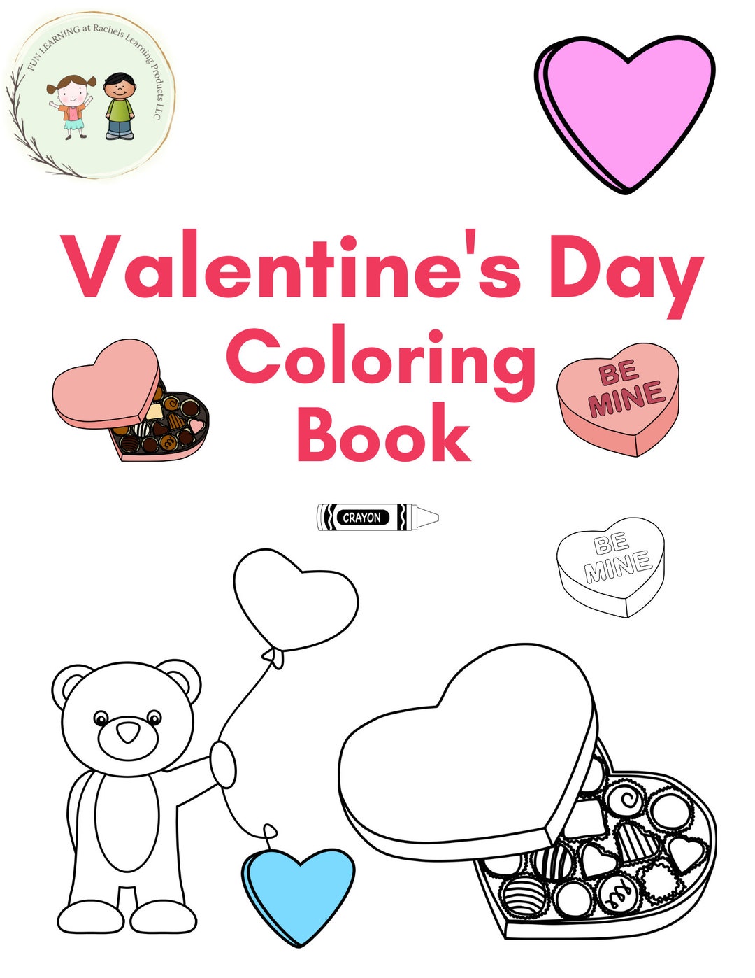 Valentine's Day Coloring Book - Etsy