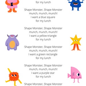 Shape Monster Felt Set and Song - Etsy