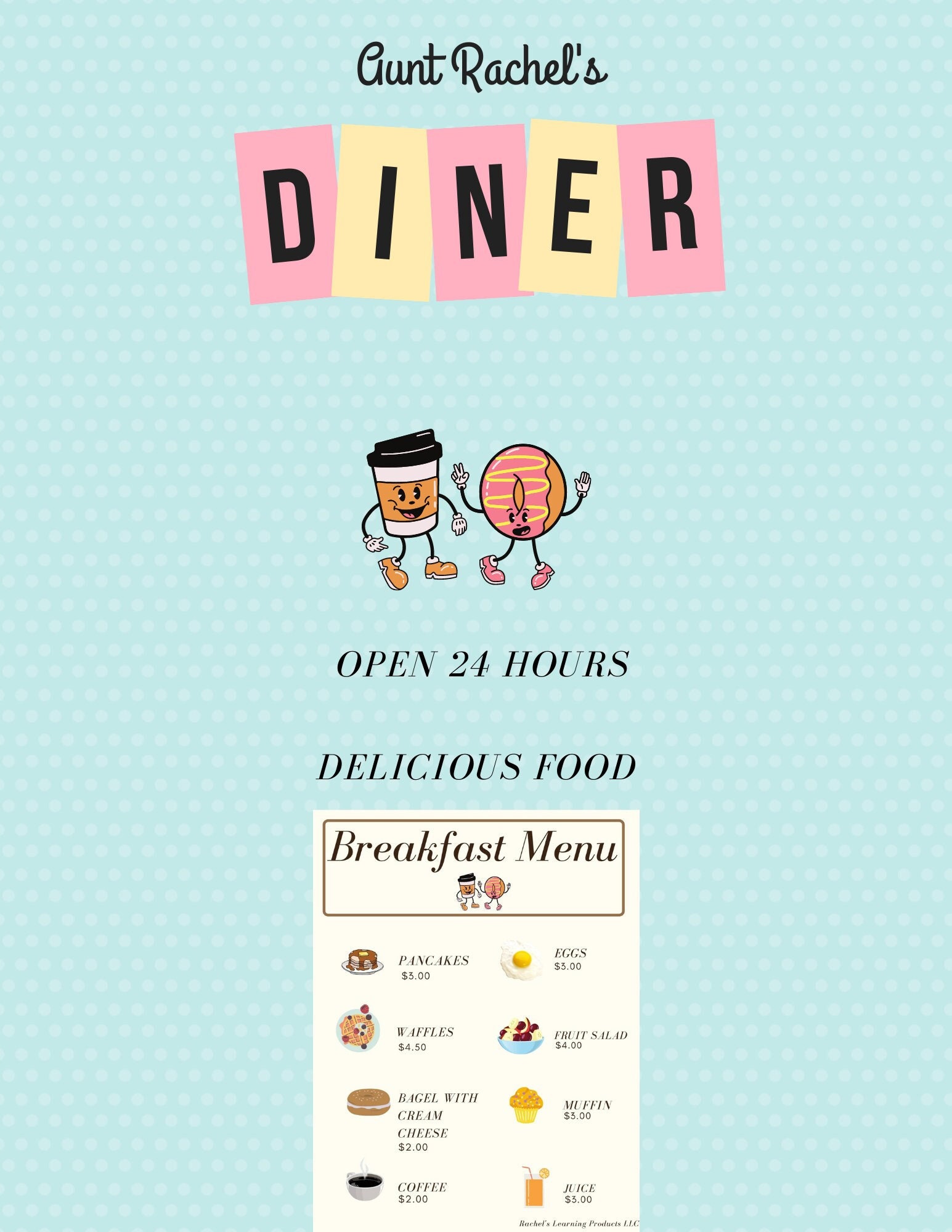 Pretend Play Menus for Your Kitchen & Restaurant - Etsy Canada