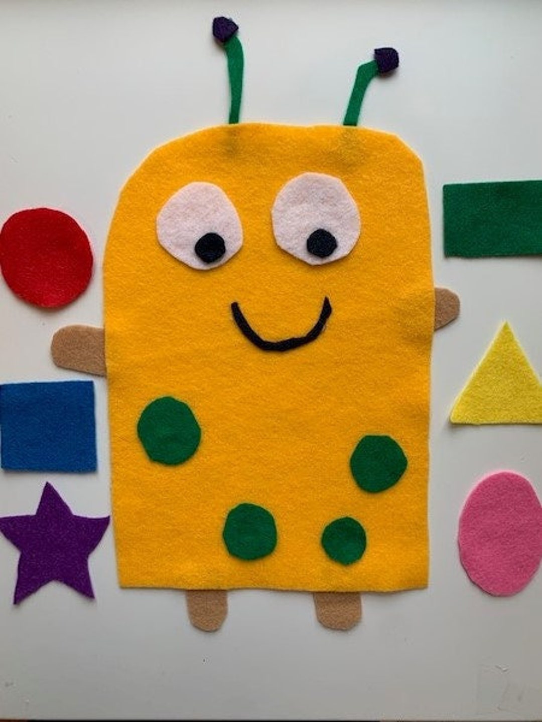 Shape Monster Felt Set and Song - Etsy