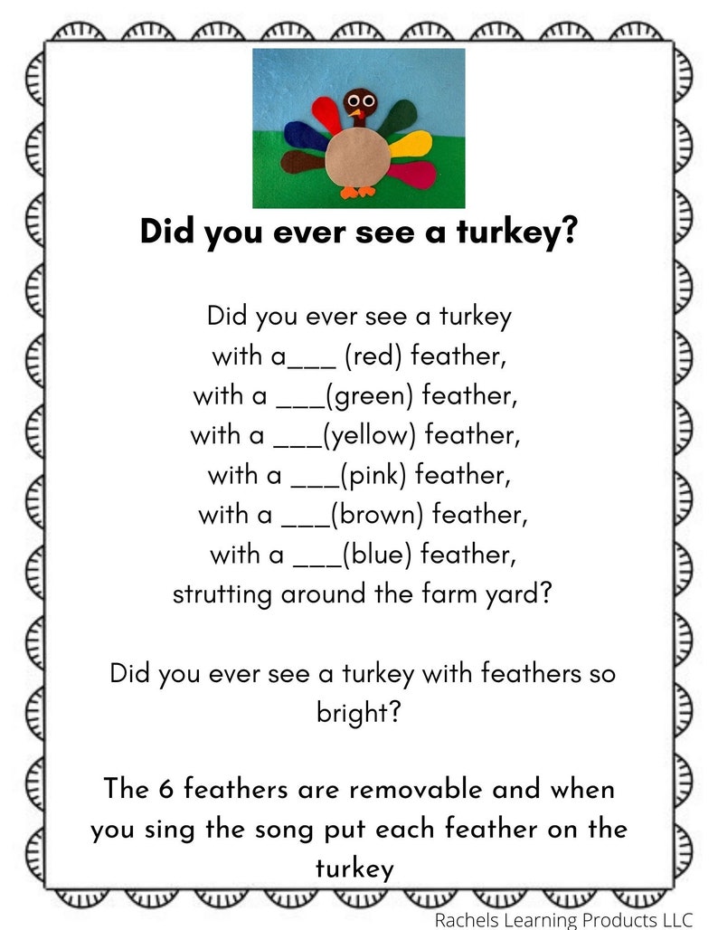 Turkey Song and Felt Song - Etsy