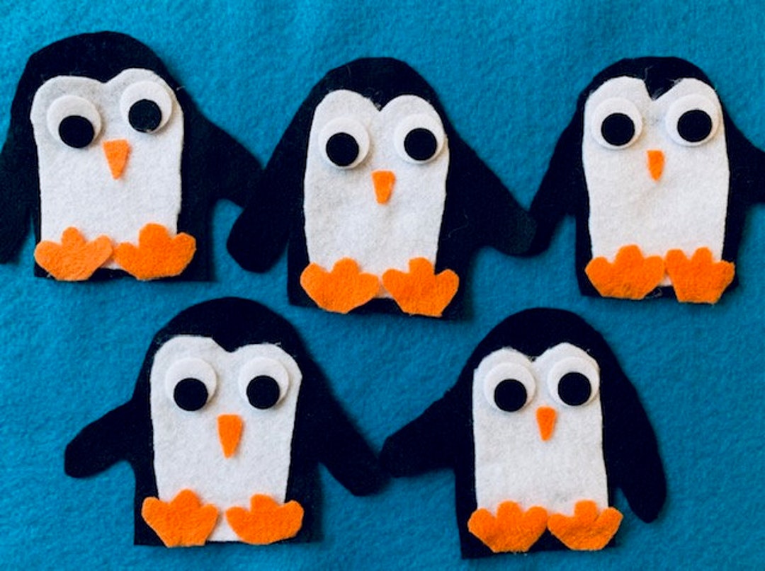 5 Little Penguins Felt Set and Song - Etsy