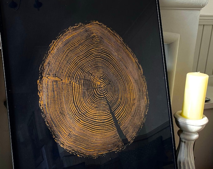 Larch Tree Ring Print Woodcut Print Tree Ring Print - Etsy
