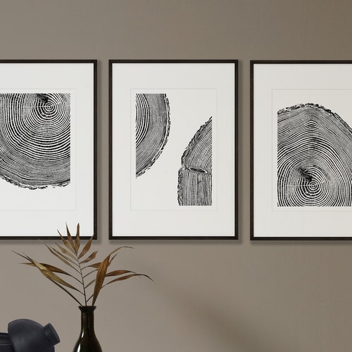 Set of Prints Black and White Tree Print Set Wall Art | Etsy