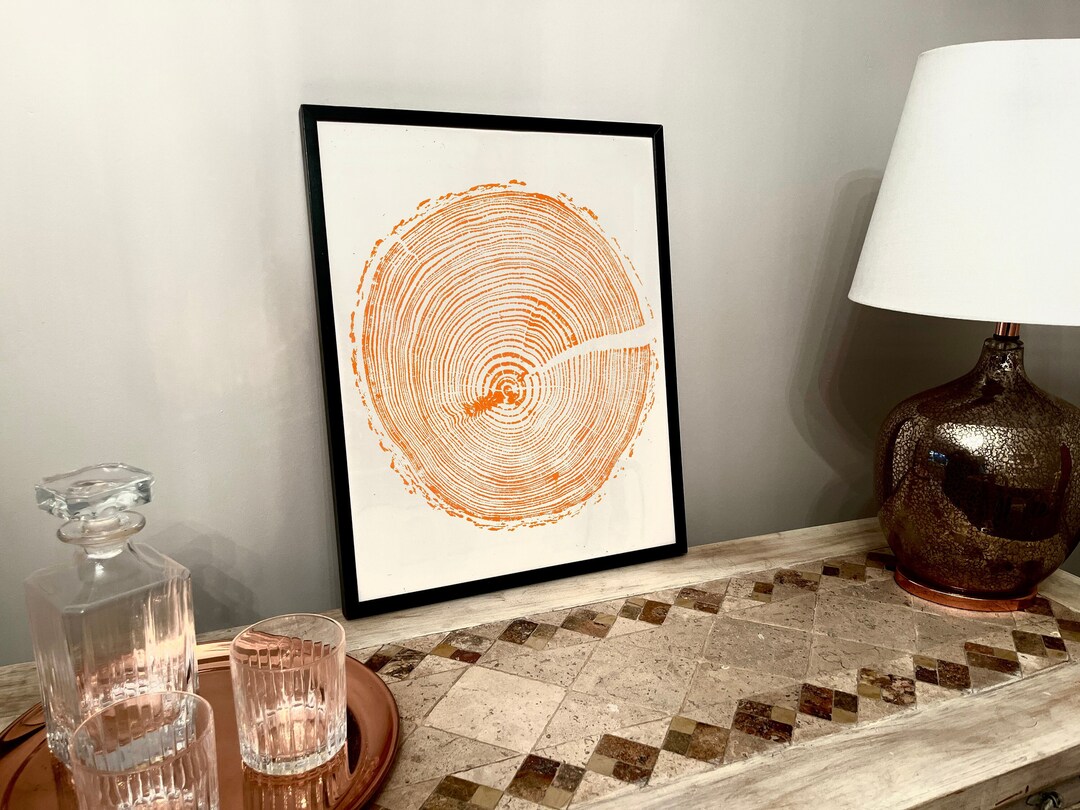 Yellow English Larch Tree Ring Print: Modern Botanical Wall Art - Etsy
