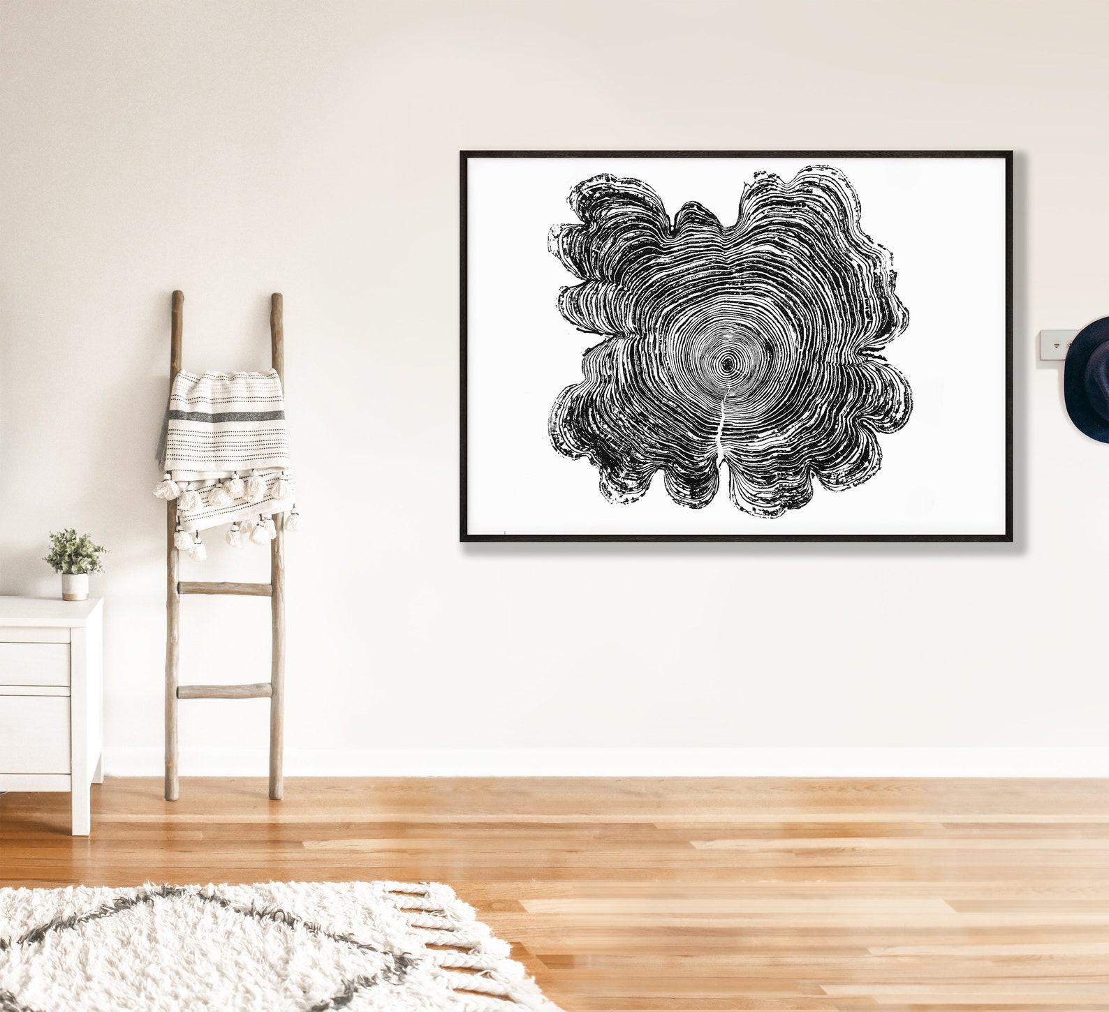 Western Red Cedar Tree Ring Print Black and White Tree Ring - Etsy