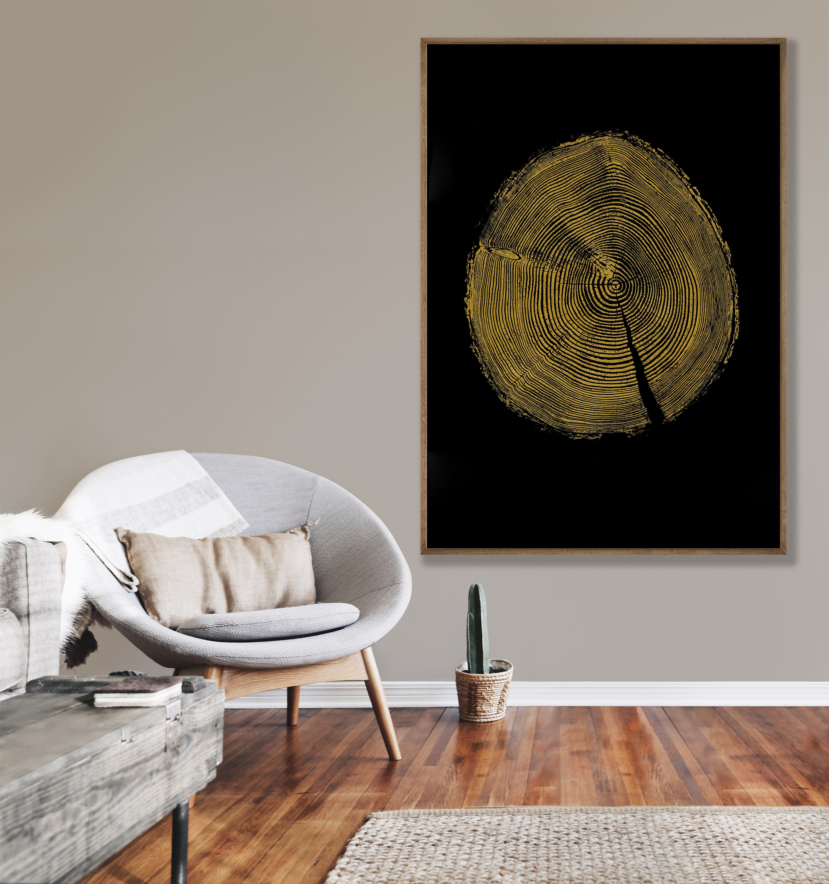 Larch Tree Ring Print Woodcut Print Tree Ring Print - Etsy