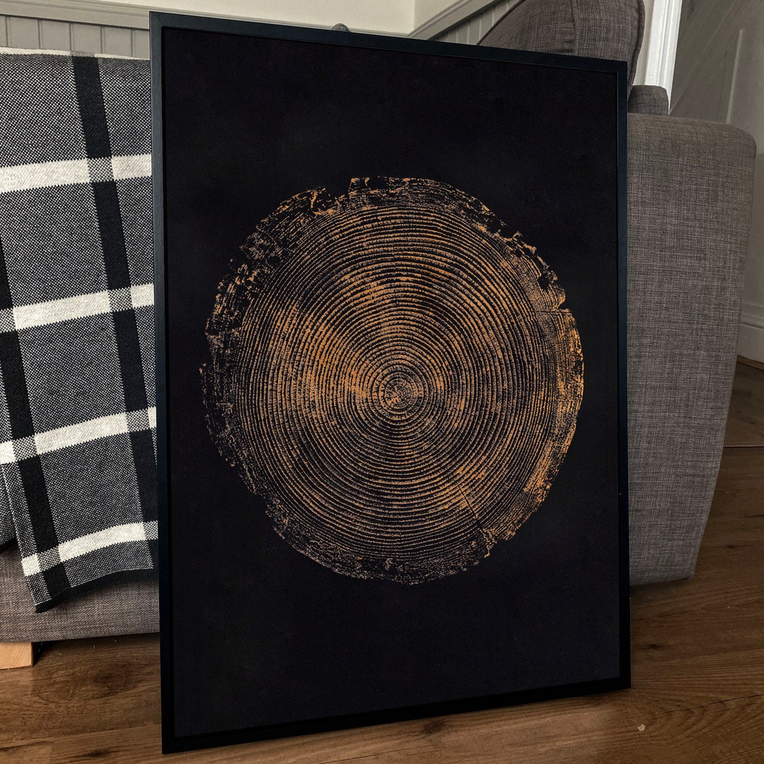 Gold Tree Ring Print, Larch Tree, Larch Tree Ring Print, Tree Ring ...