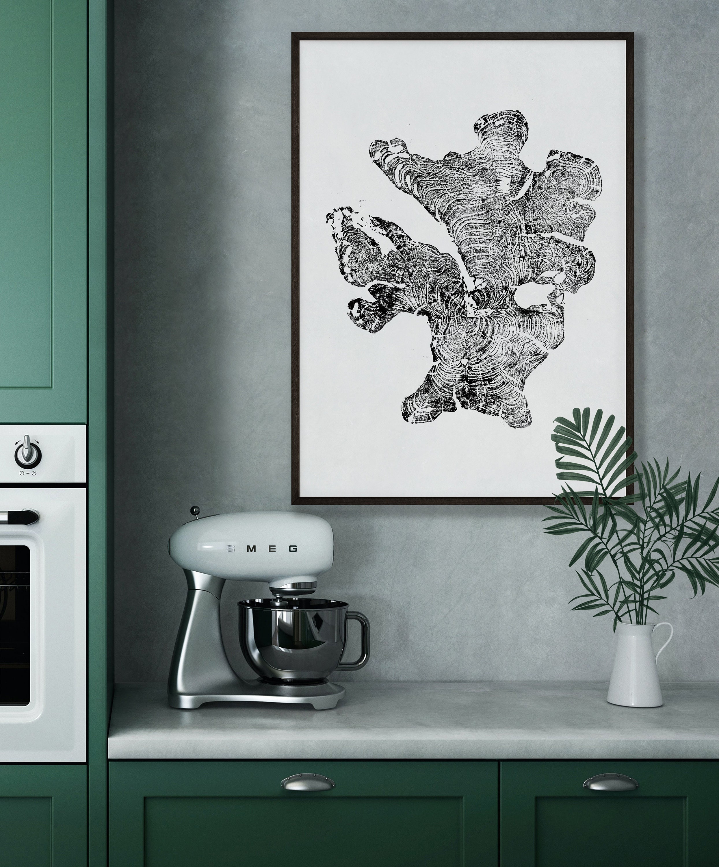 Tree Ring Print, Olive Tree Ring Print | Woodcut Tree Slice Art | Stump ...