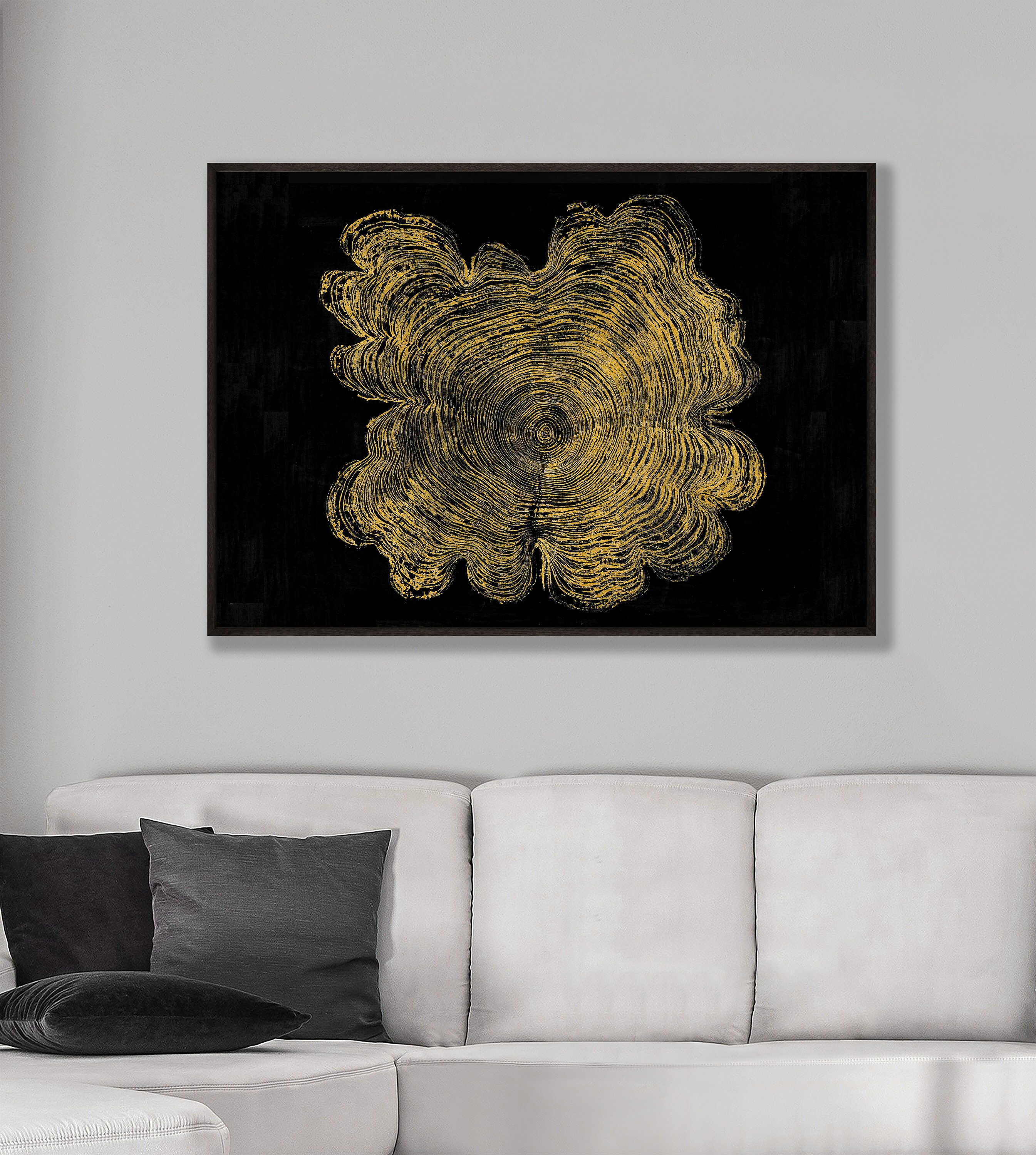 Western Red Cedar, Tree Ring Print, Black and White Tree Ring Print ...