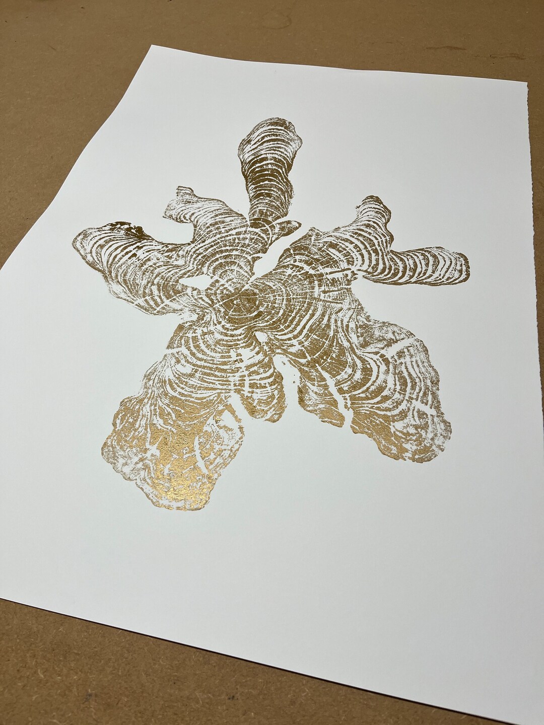 Olive Tree Ring Print, Gold Tree Ring Print, Olive Tree, Large Woodcut ...