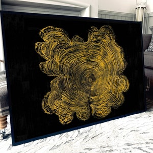 Western Red Cedar, Tree Ring Print, Black and White Tree Ring Print ...