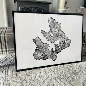 Olive Tree Ring Print: Black & White Botanical Art, 70x50cm - Etsy