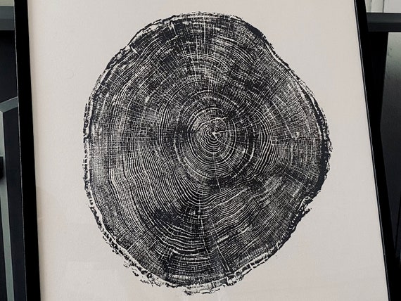 Tree Ring Print Scottish Oak Oak Tree Ring Print Large | Etsy