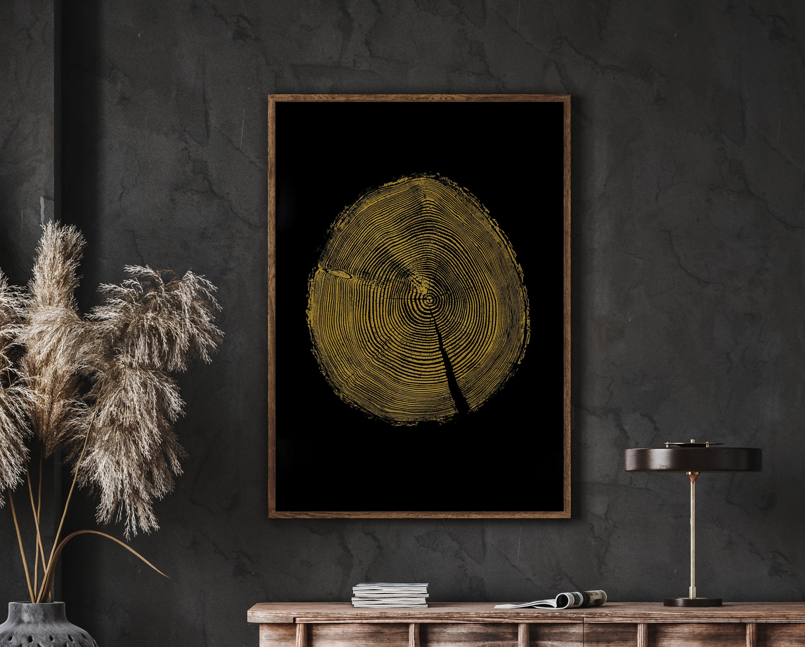 Larch Tree Ring Print Woodcut Print Tree Ring Print - Etsy