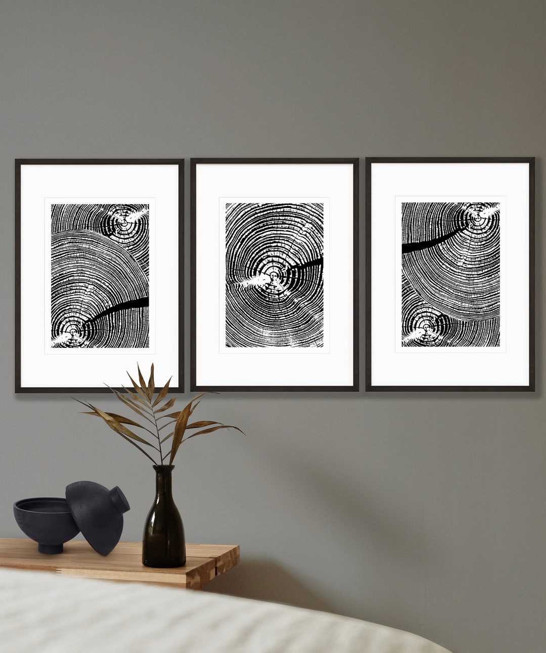 Tree Ring Print Set: English Larch Wood Poster, Black & White (A3) - Etsy