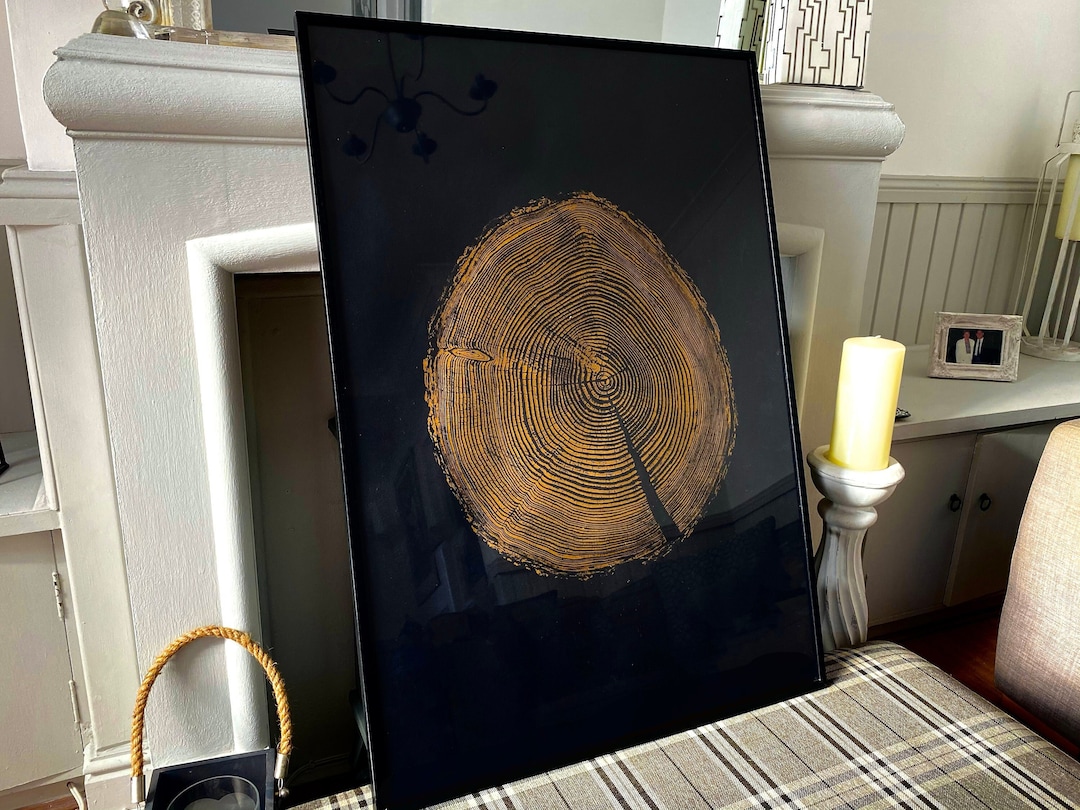 Larch Tree Ring Print, Woodcut Print, Tree Ring Print, Handmade Print ...