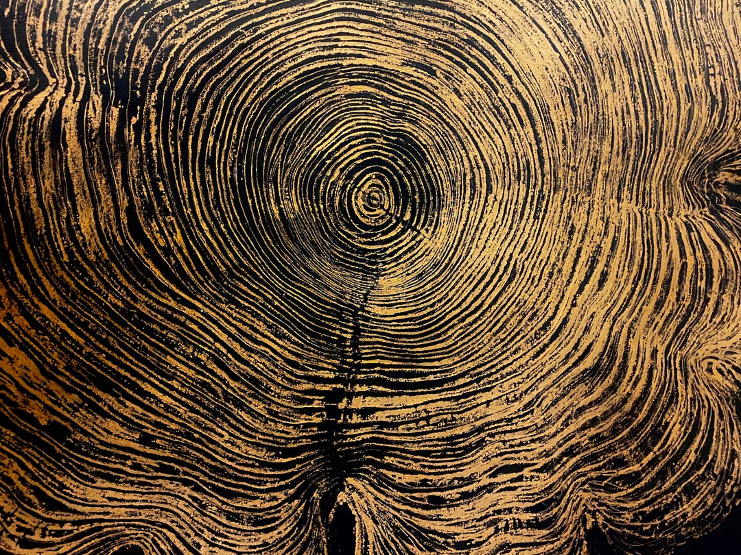 Western Red Cedar, Tree Ring Print, Black and White Tree Ring Print ...