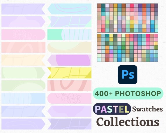 400 Pastel Swatches Photoshop Preset Pastel Swatch / Colors designer ...