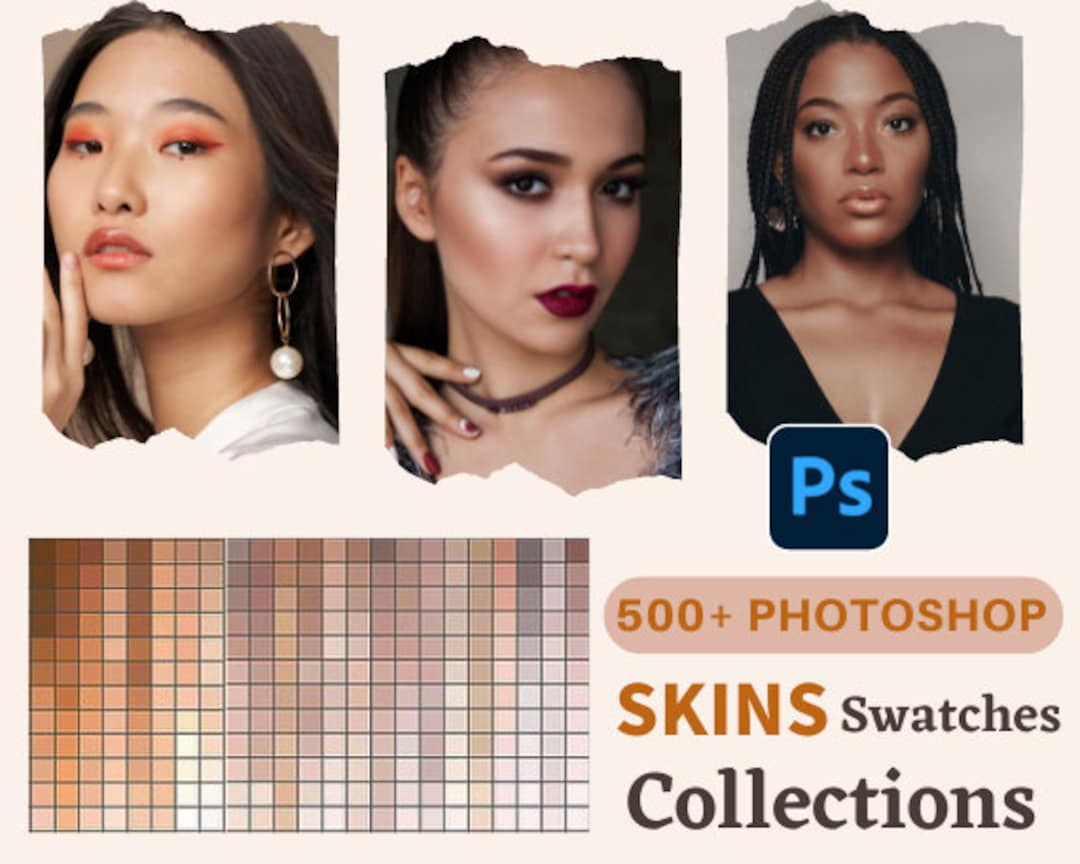 500 Skins Swatches Skins Tones Photoshop Preset Skin Tone and Swatch ...