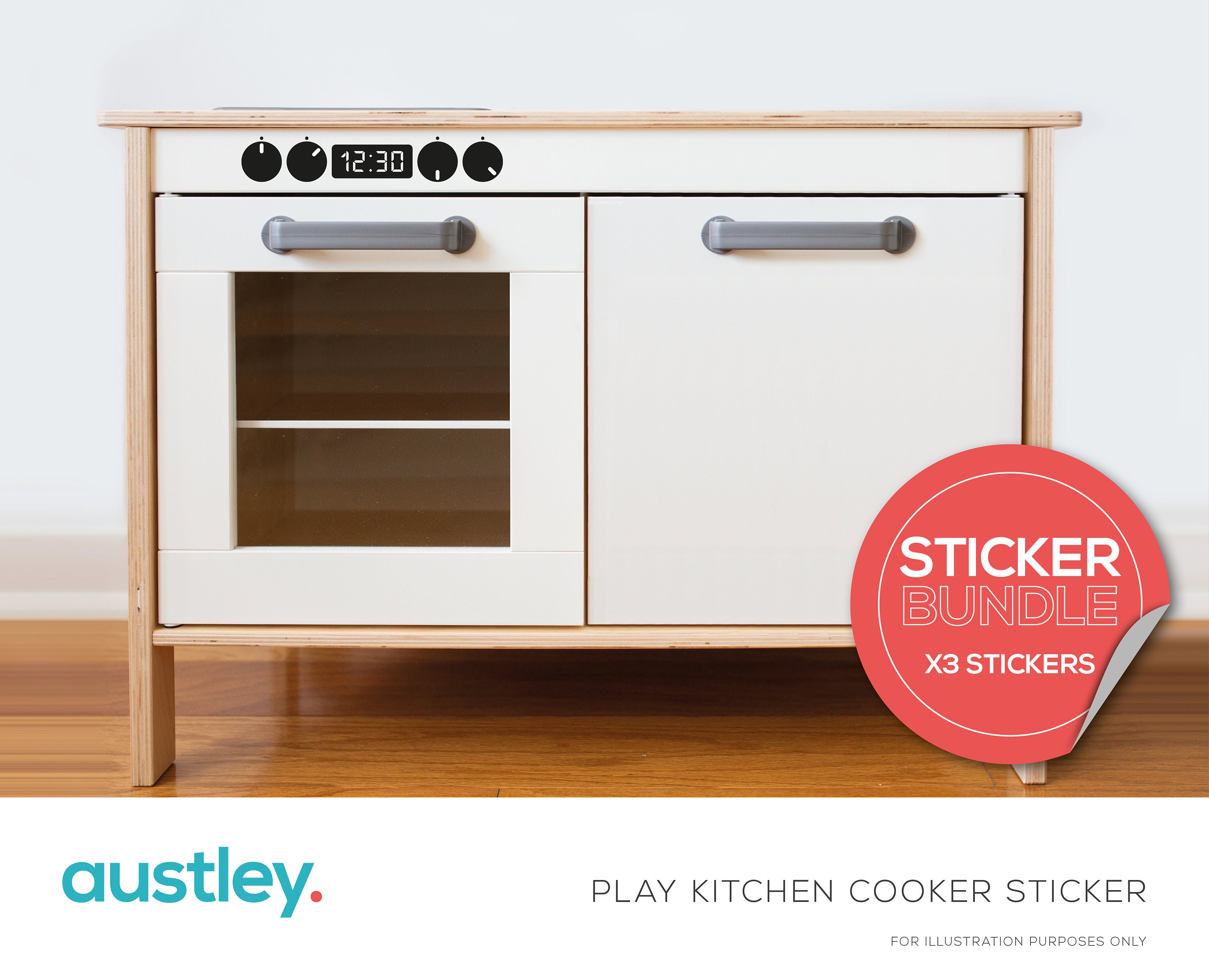 Play Kitchen Sticker Bundle Cooker Oven Dials and Clock - Etsy UK