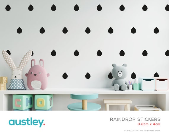 Raindrop Stickers Raindrops Wall Decals Wall Art Wall | Etsy