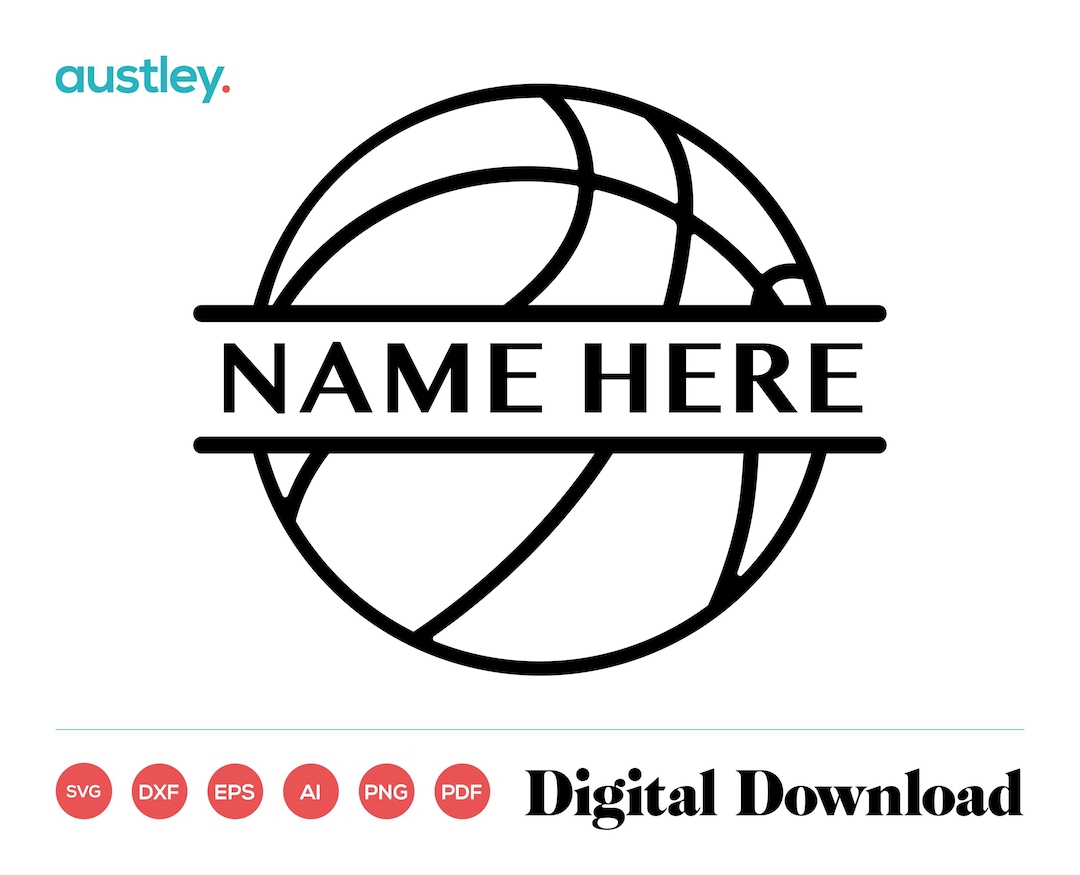 Split Basketball SVG, Basketball, Basketball Stencil, Basketball Wall ...