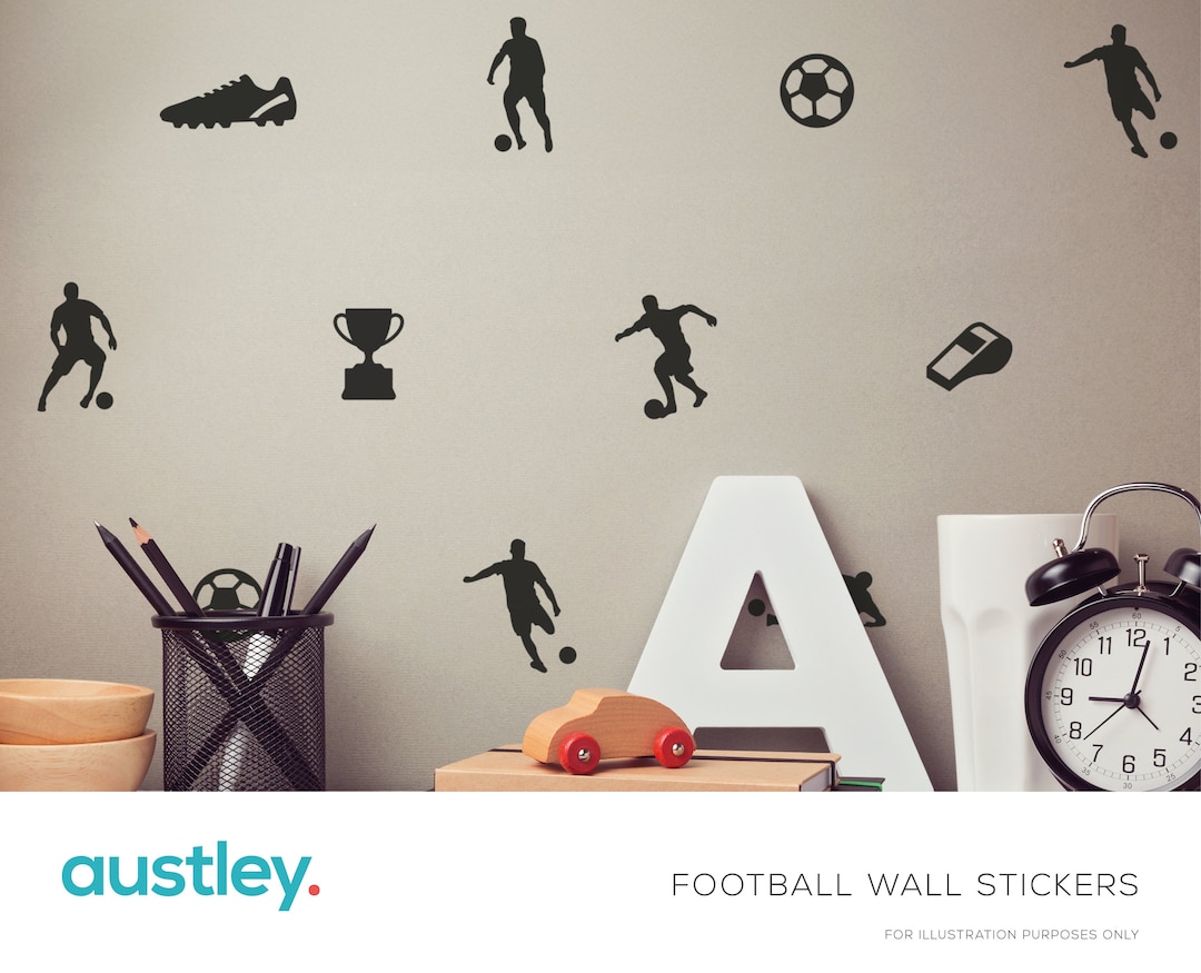 40 Football Stickers, Soccer Wall Decals, Football Wall Art, Wall ...