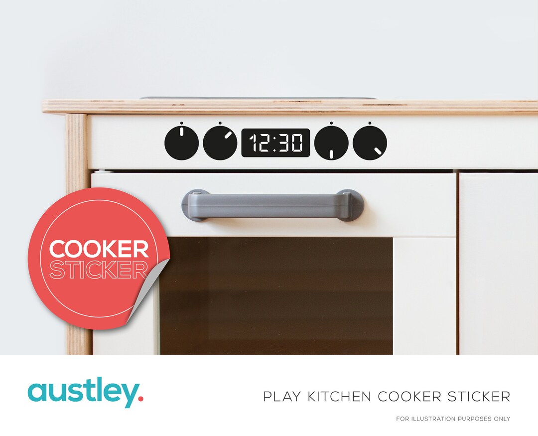 Play Kitchen Oven Sticker, Oven Knobs and Clock, DIY Makeover, Play ...