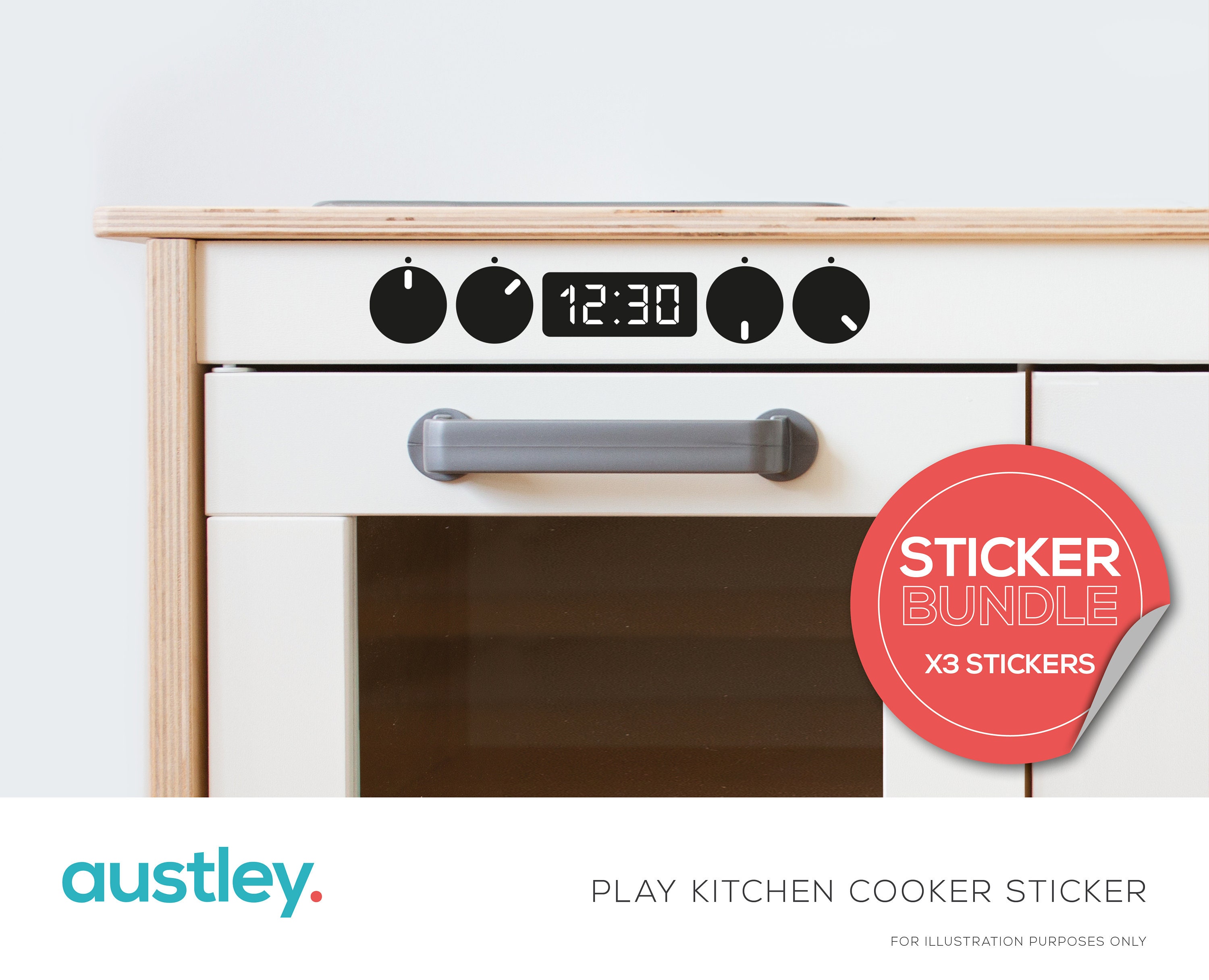 Play Kitchen Sticker Bundle Cooker Oven Dials and Clock - Etsy UK