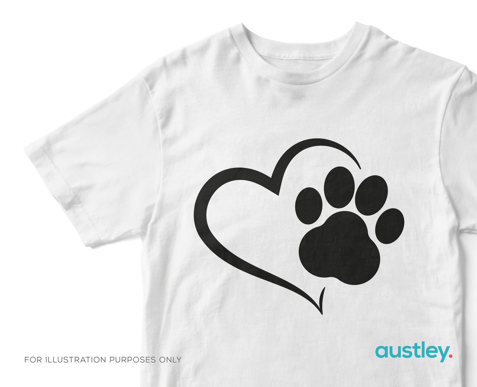 Pet Love, Paw Print Heart, Svg, Dxf, Eps, Png, Jpg, Pdf, Cut File ...