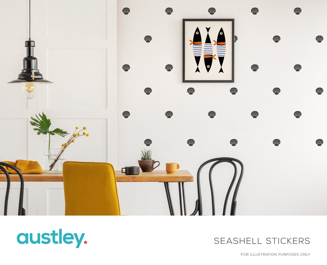 Seashell Stickers, Sea Shell Wall Decals, Seashell Wall Art, Wall ...