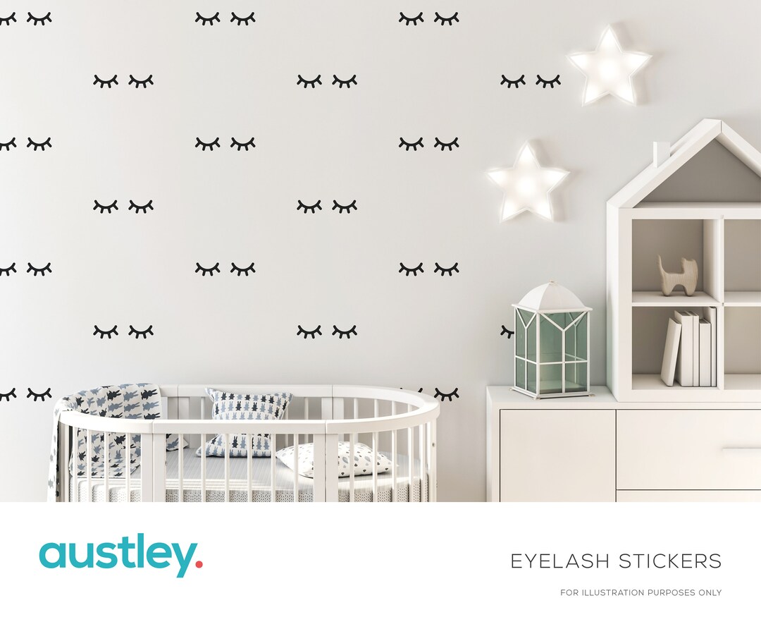 66 Sleepy Eyes, Sleeping Eyelashes, Wall Sticker Decals, Wall Art ...