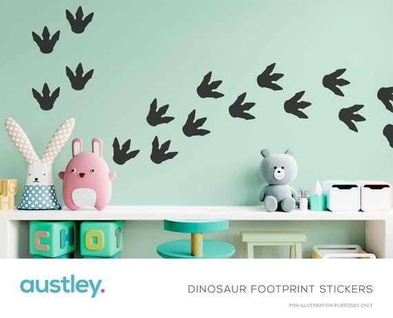 20 Dinosaur Footprint Stickers Dinosaur Wall Decals Dinosaur | Etsy