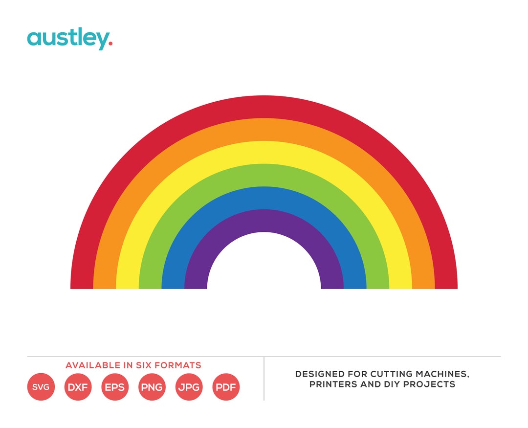 Rainbow, Colourful, Svg, Dxf, Eps, Png, Jpg, Pdf, Cut File, Print File ...
