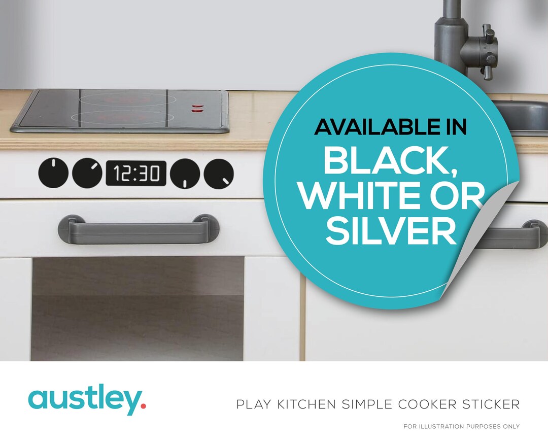 Play Kitchen Simple Oven Sticker, Oven Knobs and Clock, DIY Makeover ...