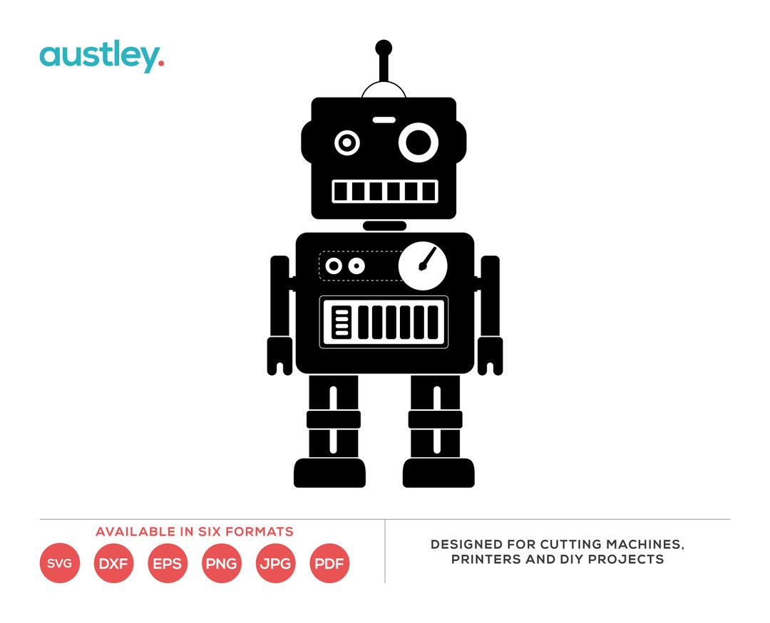 Robot, Svg, Dxf, Eps, Png, Jpg, Pdf, Cut File, Print File, Craft ...