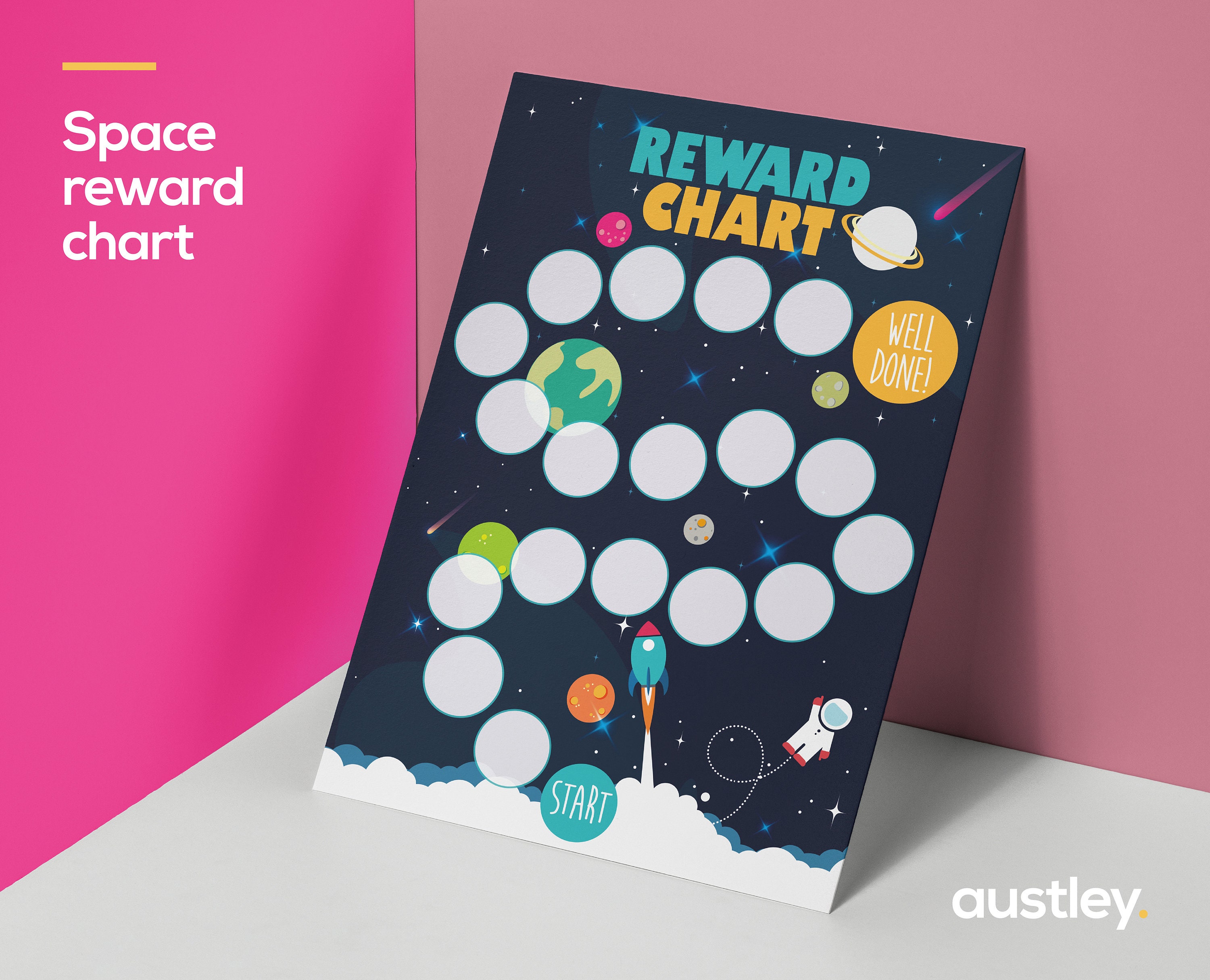 Child Toddler Kids Space Rocket Sticker Reward Chart | Etsy