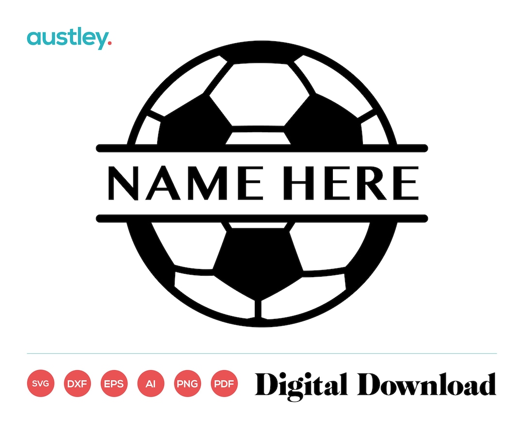 Split Soccer SVG, Soccer, Football, Soccer Ball Stencil, Soccer Wall ...