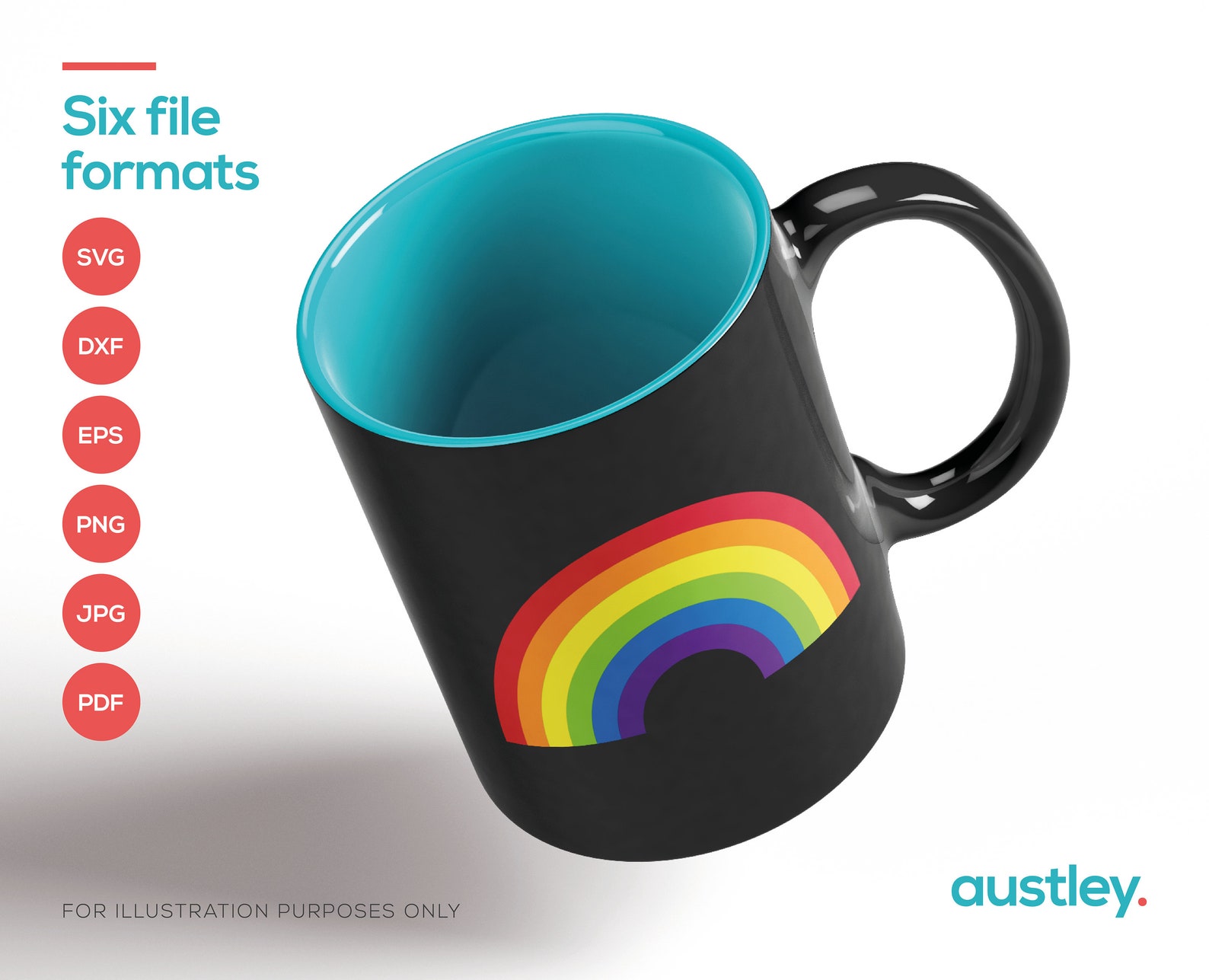 Rainbow, Colourful, Svg, Dxf, Eps, Png, Jpg, Pdf, Cut File, Print File ...