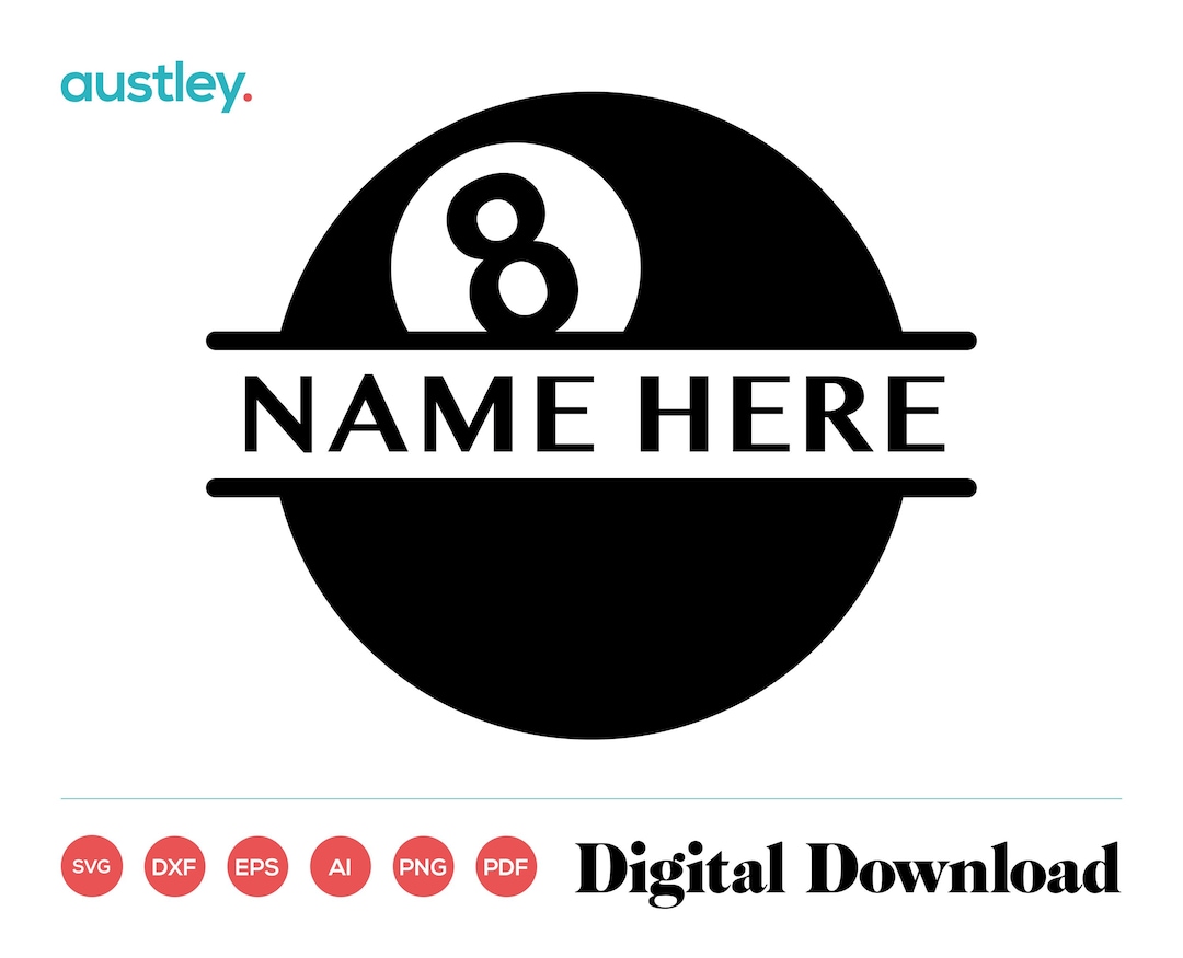 Split Pool Ball SVG, Pool Ball, Pool Ball Stencil, Pool Wall Art, Pool ...