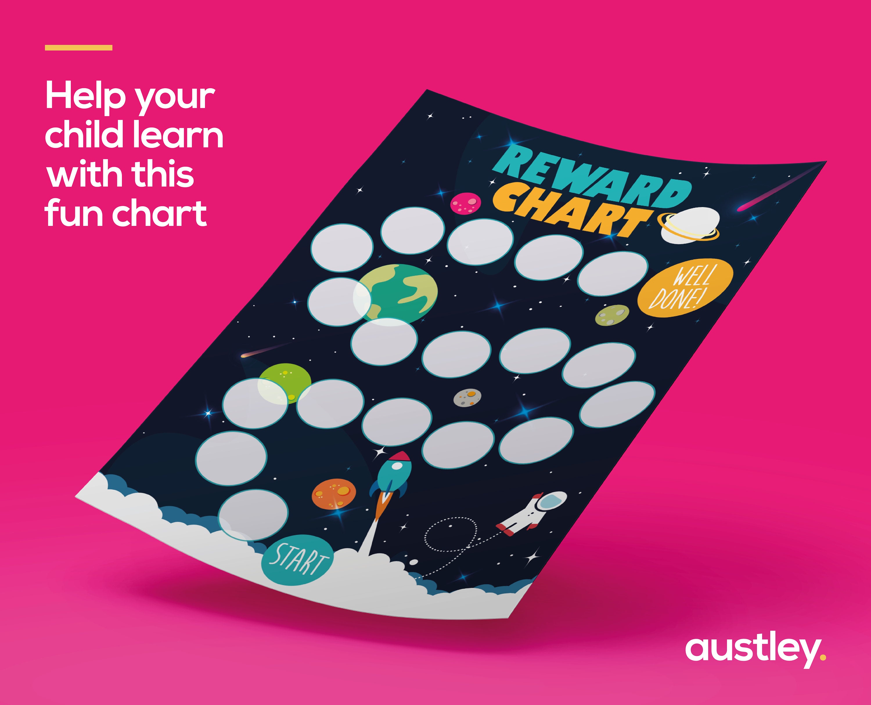 Child Toddler Kids Space Rocket Sticker Reward Chart | Etsy