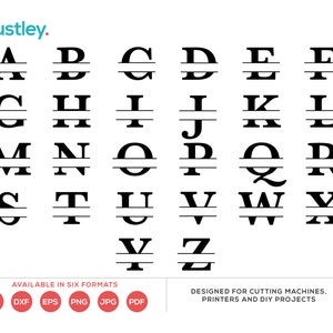 Split Monogram Letters, Split Letter SVG, Alphabet SVG, A-Z Included ...